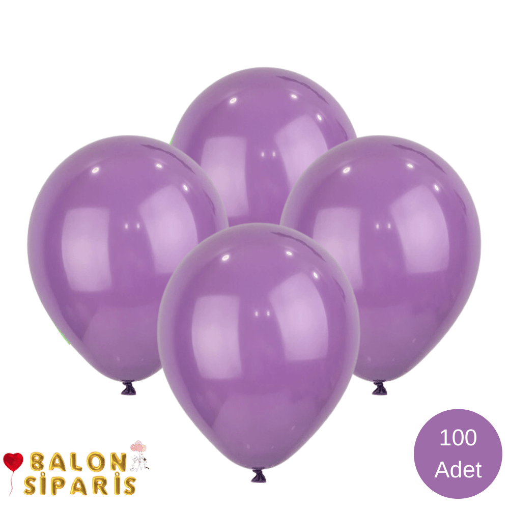 Pastel Lavanta Rengi Pastel Balon 100 Adet - balonsiparis.com