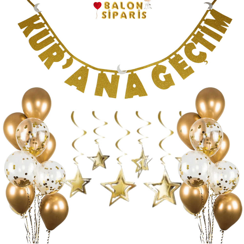Kurana Geçtim Seti Gold - balonsiparis.com