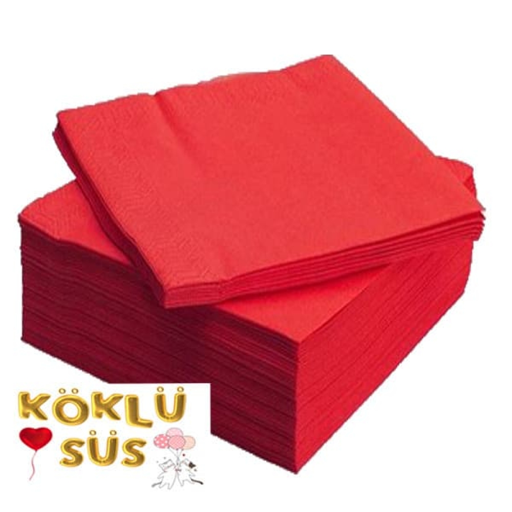Kırmızı Renk Peçete (20 adet) - balonsiparis.com