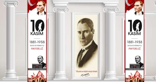 10 Kasım Atatürk Temalı Afişler (2 Adet) 180x40 cm - balonsiparis.com