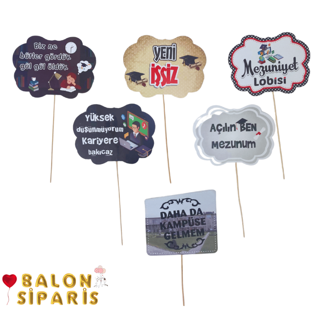 Mezuniyet Konuşma Balon Seti 6 Adet - balonsiparis.com Mezuniyet Konuşma Balon Seti 6 Adet - balonsiparis.com